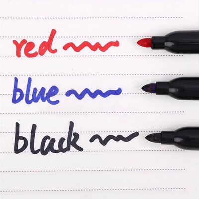 Permanent Marker Pen Drawing Markers Black Blue Red Waterpro