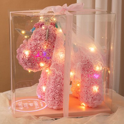 Preserved Flower Unicorn For Girlfriend Proposal 520 Little