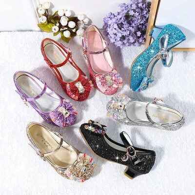Children Princess Shoes New Spring Autumn Girls Sequins Wedd