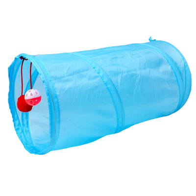 Cat Tunnel Toy Funny Pet 2 Holes Play Tubes Balls Collapsibl