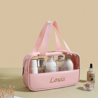 Personalized Embroidery Stitching Cosmetic Bag PVC Transluce