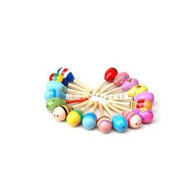 5pc educational baby rattle wooden maracas kids infant toys