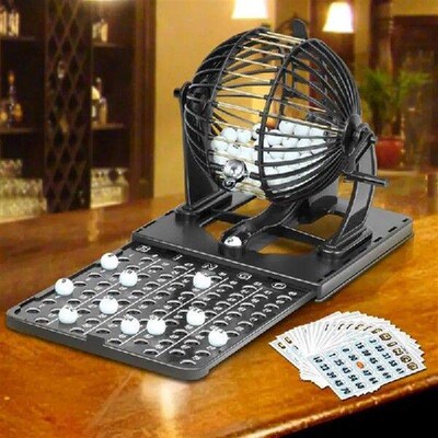Mini Bingo Game Set Lottery Bingo Ball Cage Machine Kit