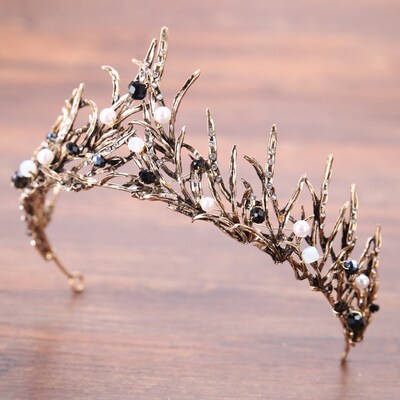 Wedding Crown For Bridal Queen Tiara With Earring Set Rhines