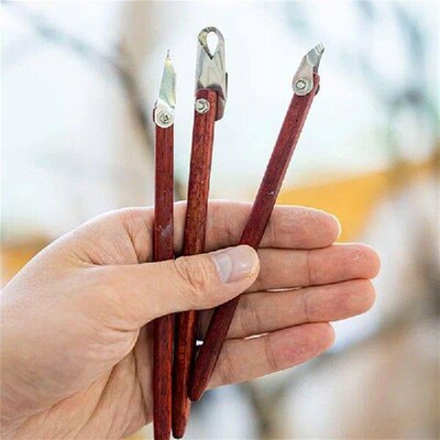 B69C Red Flower Pear Carving Tools Texture Clay Sculptures