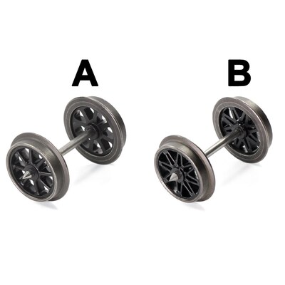 12pcs HO Scale 1:87 36 Metal Spoked Wheels for Model Train