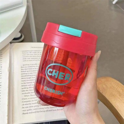 Kids Girl 300ml Mini Straw Water Bottle Anti-fall Cute Porta