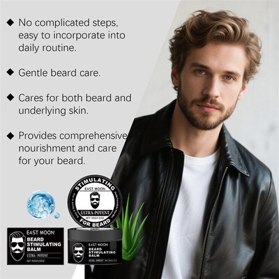 EAST MOON Mens Beard Care Balm - Gentle Nourishment for Sof