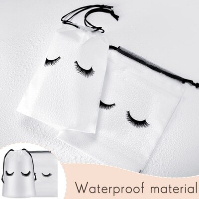 50 Pieces Eyelash Aftercare Bags Plastic Makeup Bags Toiletr