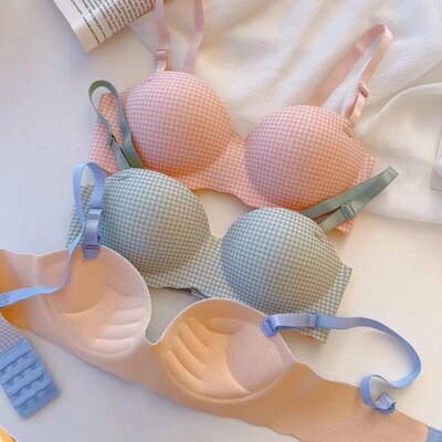 French Bras for Women Simple Seamless Ice Silk Bra One Piece