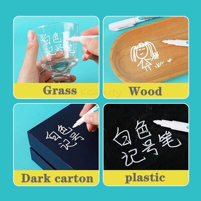 1/4Pcs Oily White Marker Pen Graffiti Pens Waterproof Perman