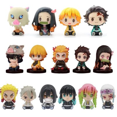 4-5cm Demon Slayer figure Tanjiro Nezuko figurine Inosuke Ze
