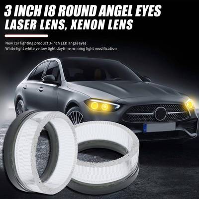 WANGHOI 5D 3.0inch双光透镜天使眼光圈圆形i595mm白黄双色带转向