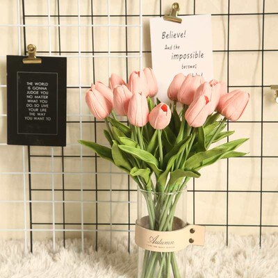 PU mini tulip flower wedding decoration simulation plant ros