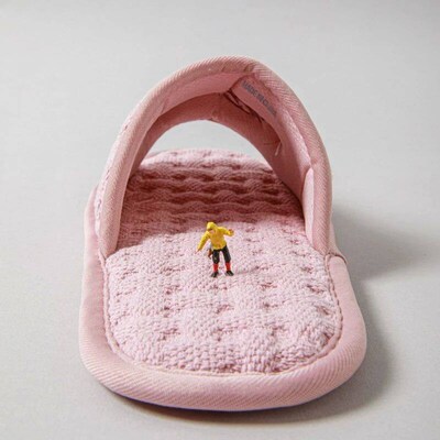 Cotton Soft Sole Silent Slippers Exposed Toes Neutral