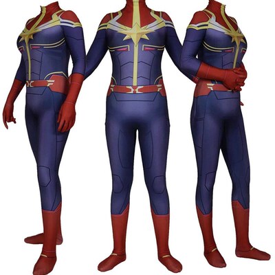 Halloween Adults Kids Carol Danvers Cosplay Costumes Girls