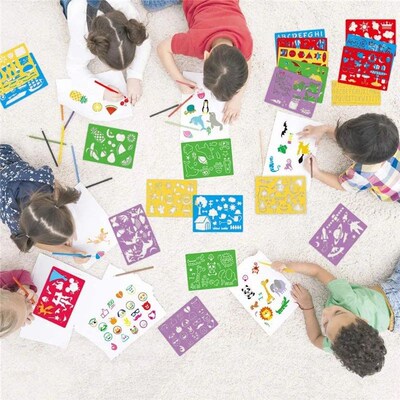 5/20pcs Drawing Stencils Set for Kids Large Plastic Stencil