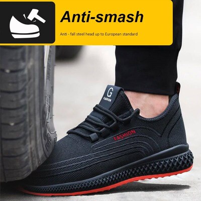 Manlegu Air Meh Steel Toe Work Shoe Breathable Working Shoe