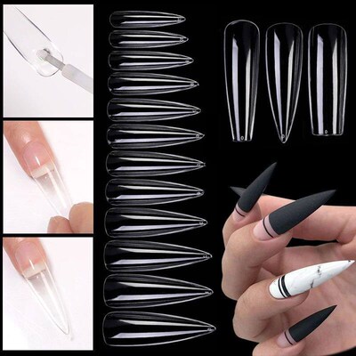 Extension False Nails Art Tips Acrylic Fake Finger Gel Polis