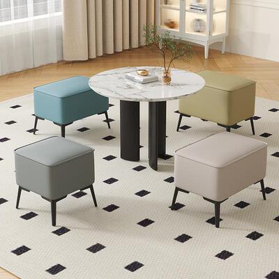 轻奢小子家用门口换鞋RZQ凳客茶几矮凳凳沙厅发板皮凳实木创意网