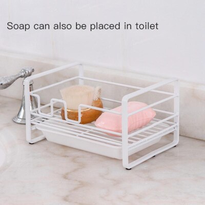1PC Sponge Holder Iron Soap Sponge Rag Dishcloth Brush Drai