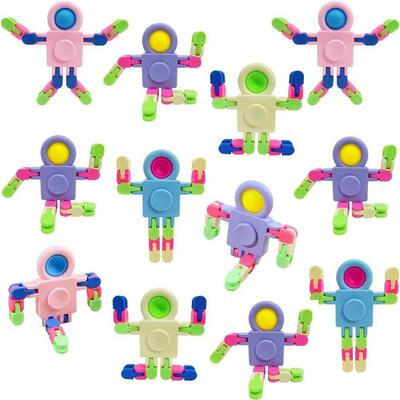 4PCS Fidget Sensory Spinner Toys Transformable Cha Robot Fin