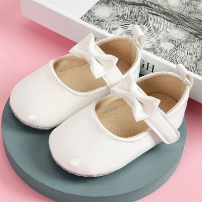 KIDSUN Newborn Baby Shoes Infant Girls Shoes PU Anti-slip Bo