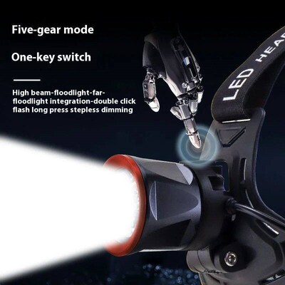 Powerful Headlamp Rechargeable 3+1 Led headlight Torch Outdo