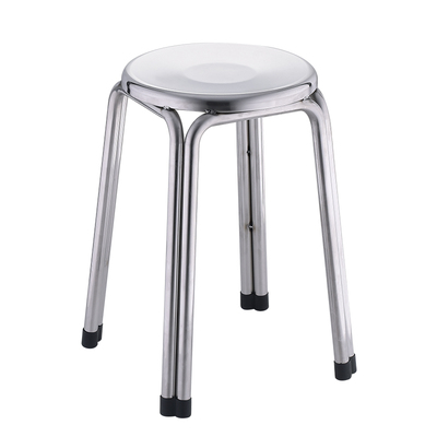 30 加厚不锈钢圆车间餐厅家用椅子工厂圆凳板凳四脚椅凳餐椅