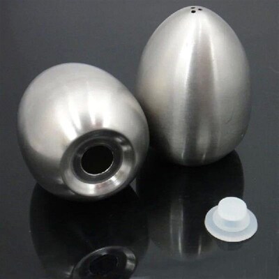 1 Pcs Durable Stainless Steel Egg-Shaped Salt Pepper Shaker