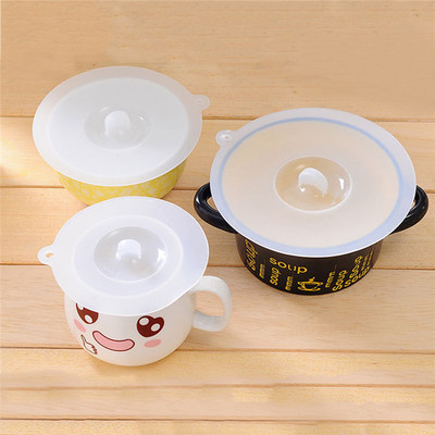 Safe FDA Grade Silicone White Cup Cover Bowl Lid Heat-resist