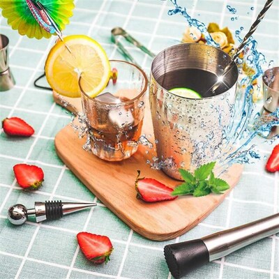 22pcs Bar Cocktail Set Boston Shaker Drink Making Kit Stainl