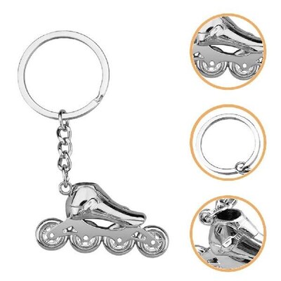Roller Skate Keychain Skating Gift Mini Scroll Wheel Zinc