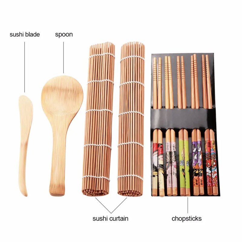 1/2/8 Pcs DIY Kitchen Sushi Maker Set Bamboo Sushi Making To