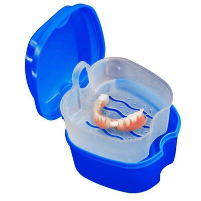 Denture Bath Box Cleaning Teeth Case Dental False Teeth Stor