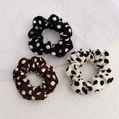 3pc/Set Elastic Hair Bands Scrunchies Vintage Girls Solid  t