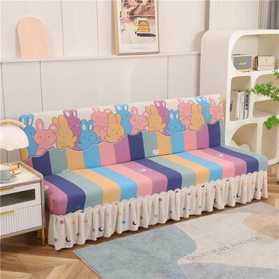 边无扶手防沙发套简约弹WWK09240力折叠沙罩发床套全包防滑布艺沙