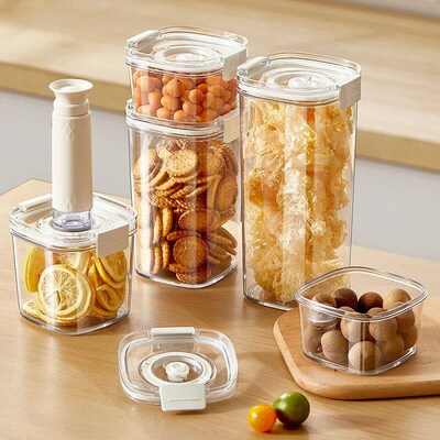 Vacuum Sealed Tank Coffee Beans Vacuum Jar Kitchen Cereals S