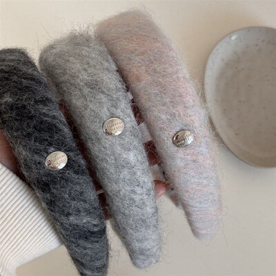 Fluffy Oval Silver Labeled Temperament Autumn Winter Headban