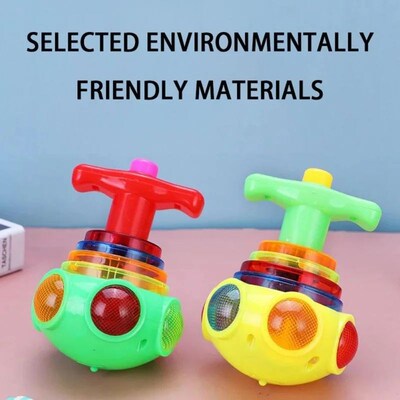 Bagged round Luminous Toy Light Music Rotating Gyro Random C