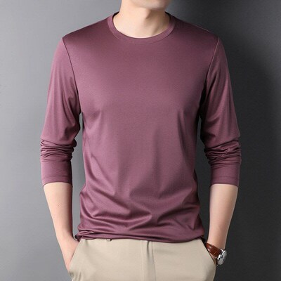HighEnd MidAged Business Casual Mens LongSleeve TShirt Autum