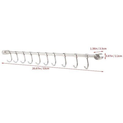 Kitchen Rail Rack Wall Mounted Utensil Hanging Rack