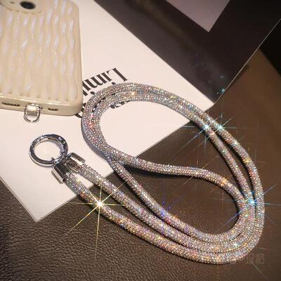 Crossbody Full-diamond Thick Lanyard For Women Ins Simple An