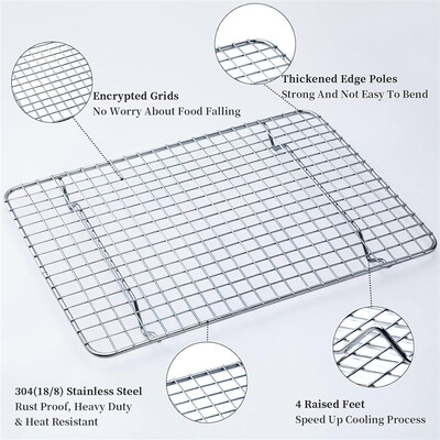 Cooling Rack Baking Bold Grid Wire Cookie Quarter Sheet Pan