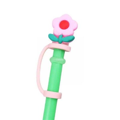 1PC Cartoon Silicone Straw Tips Drinking Dust Cap Splash