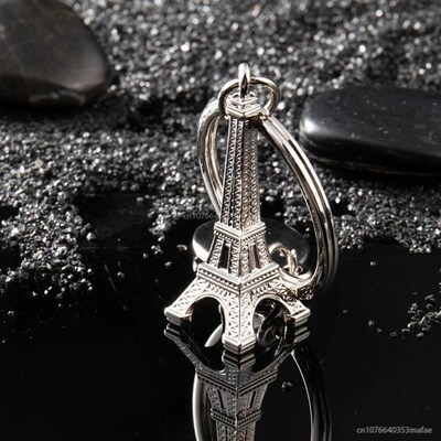 3D Eiffel Tower Keyring Bag Charm Metal Car Keychain French