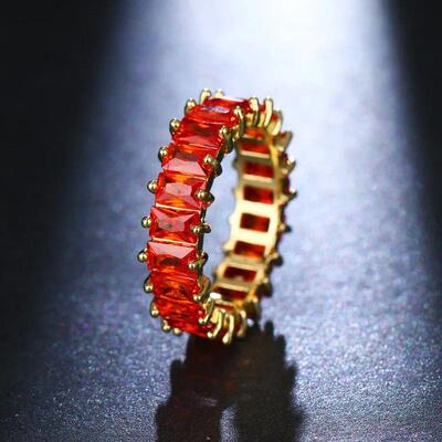 Ekopdee Luxury Band Zircon Rings For Women Eternity Promise