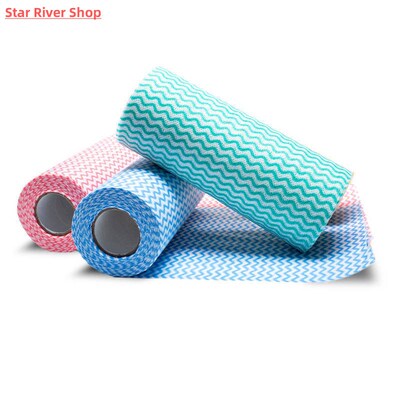 50 Pieces/rolls Kitchen Cleaning Dish Cloth Lazy Rag Scourin