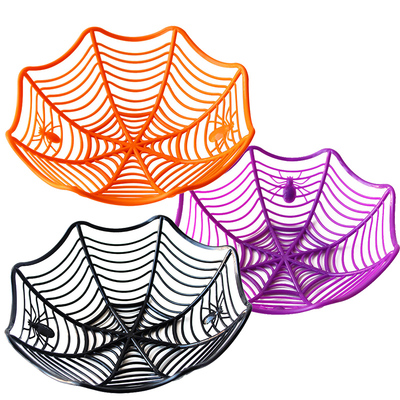 Halloween Decoration Black Spider Web Bowl Fruit Plate Candy