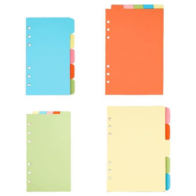 5pcs/set binder dividers a6 subject index divider for notebo